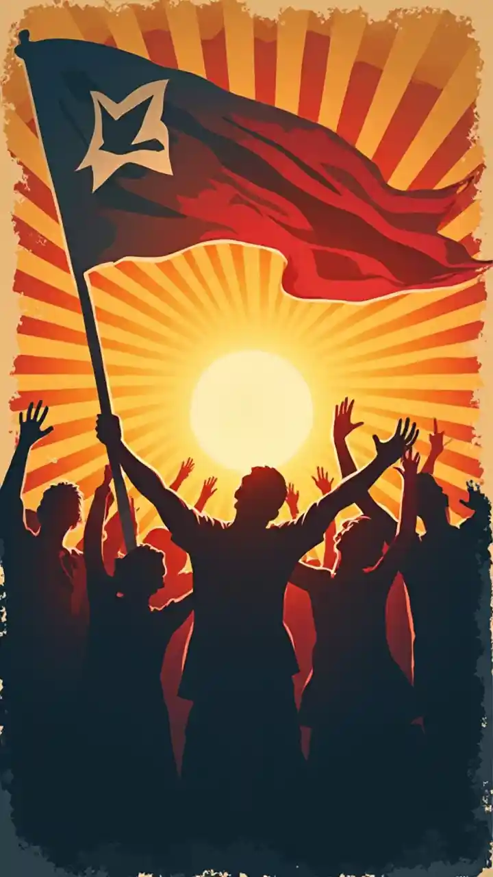 Artistic Representation of Unity Through Symbolism and Silhouettes