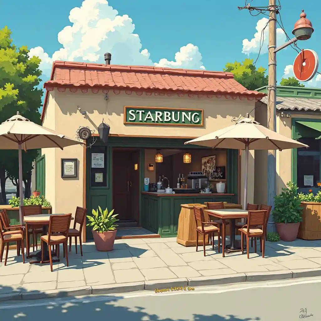Charming Outdoor Seating at STARBUNG Coffee Shop
