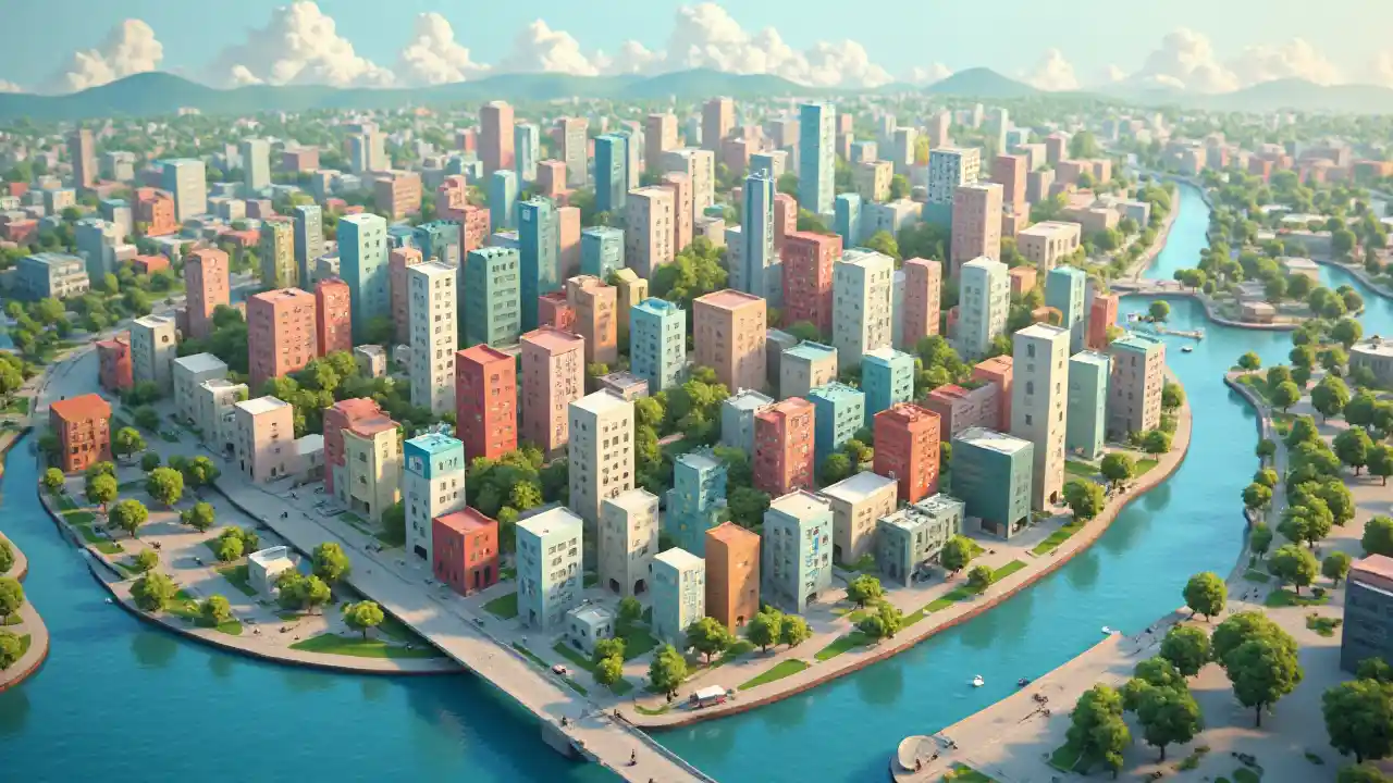 Exploring the Artistic Depths of a Paper City from Above