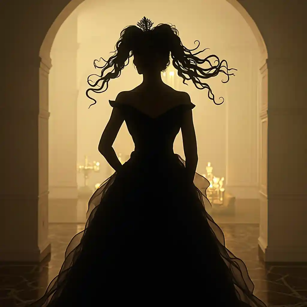 The Elegant Silhouette of a Majestic Queen Model