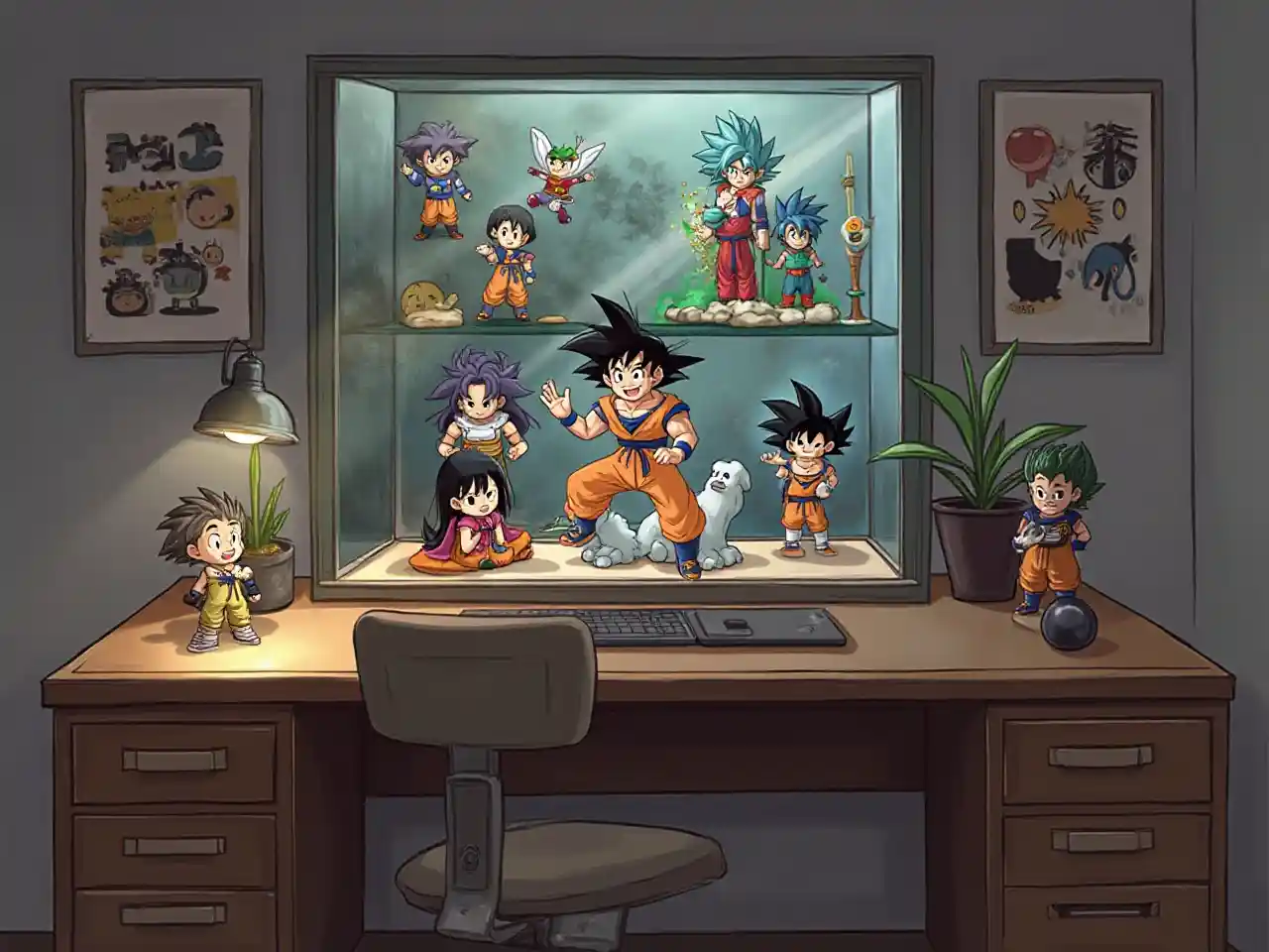 Vibrant Digital Showcase of Dragon Ball Z Collectibles