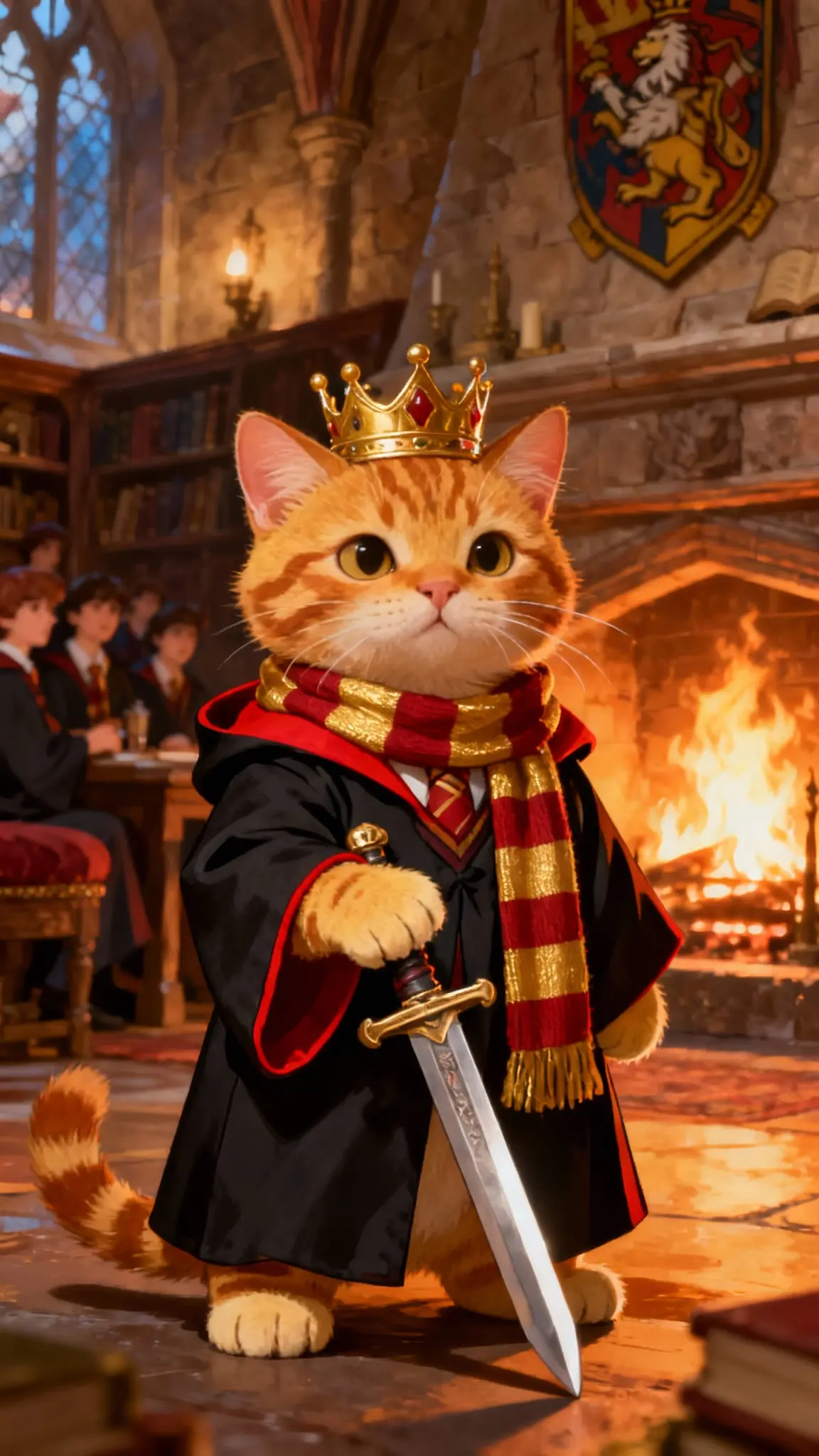 The Enchanting Ginger Tabby Cat in Wizard Robe