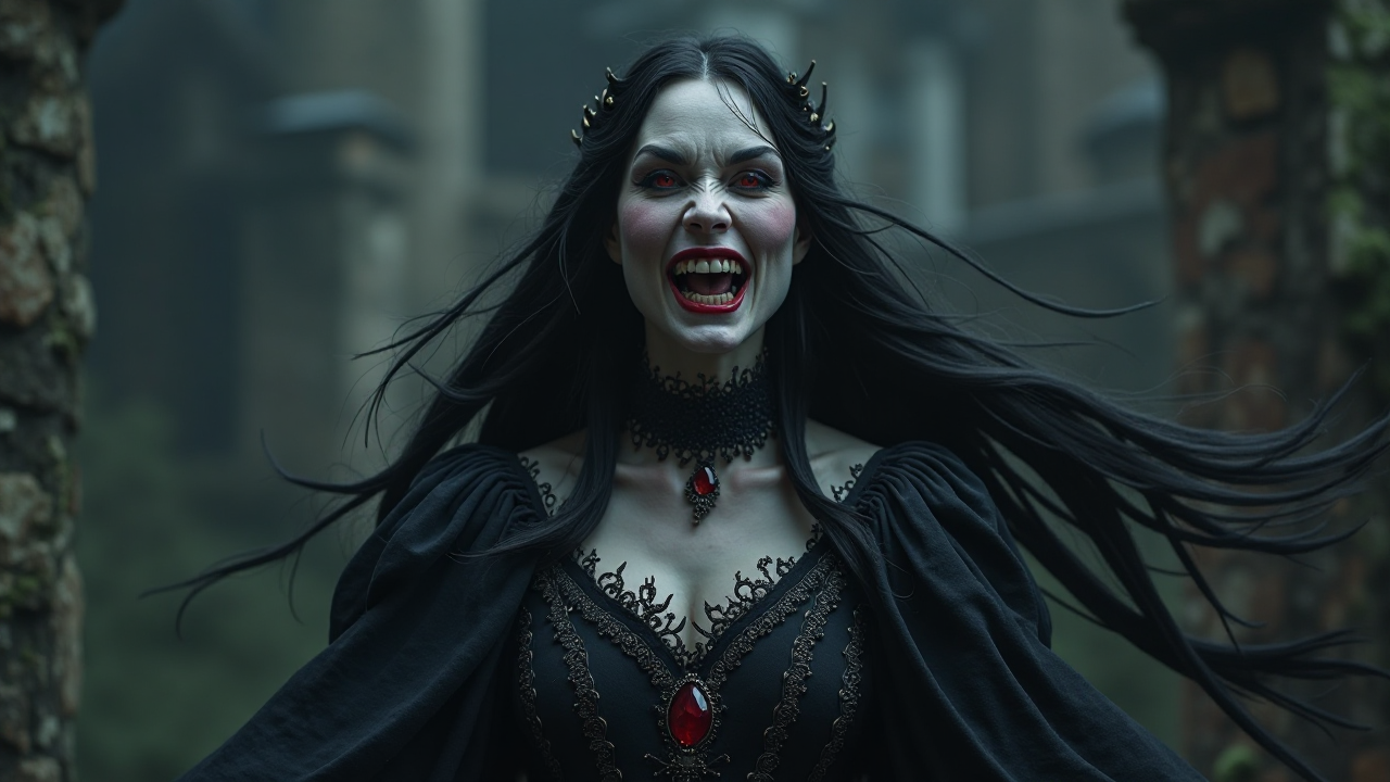 Medieval Fantasy Vampire Queen Portrait