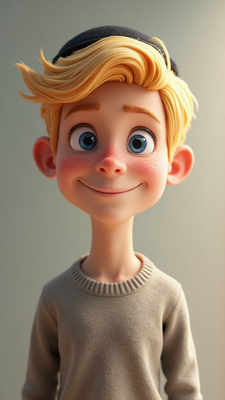 Creative Young Man in Pixar Style