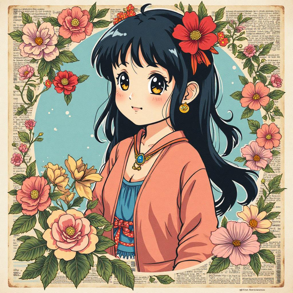 Vintage Anime Collage Art from 80s-90s