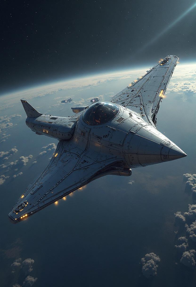 Spherical Space Cruiser Soaring in Space