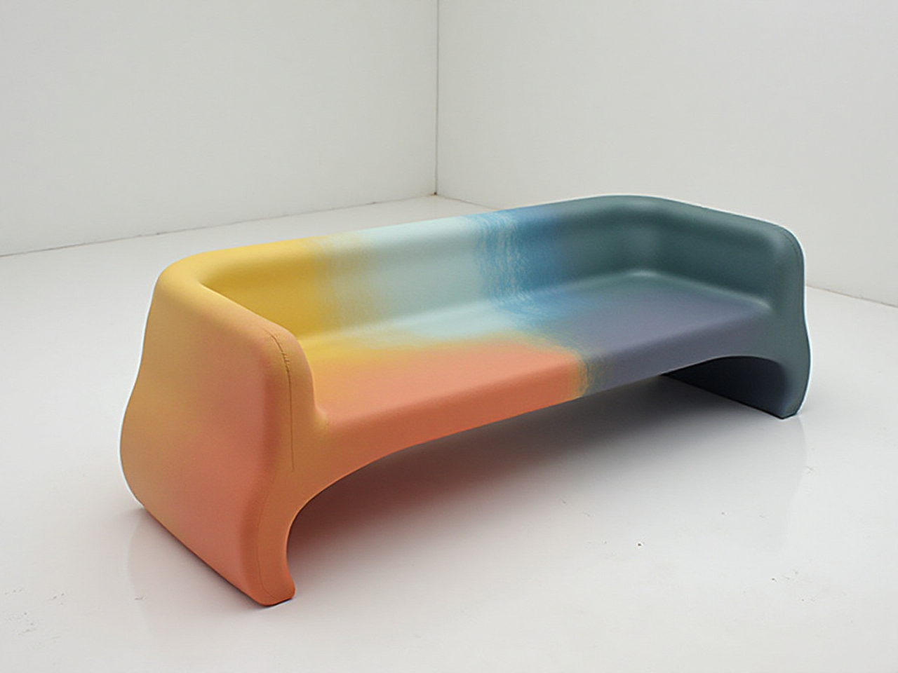 Low Back 3-Seater Minimalist Silicon Prism Chair