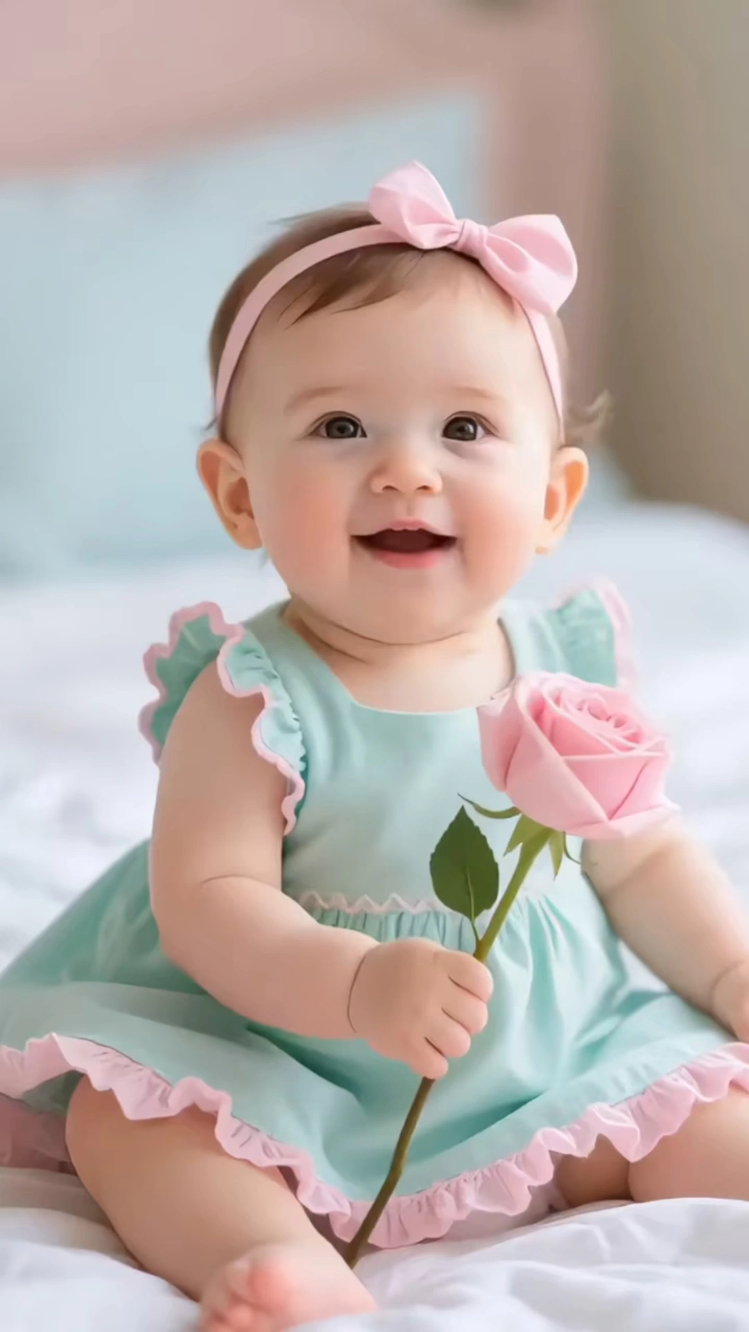Heartwarming Baby Lip Sync for Mommy – A Sweet Song with Roses and Smiles